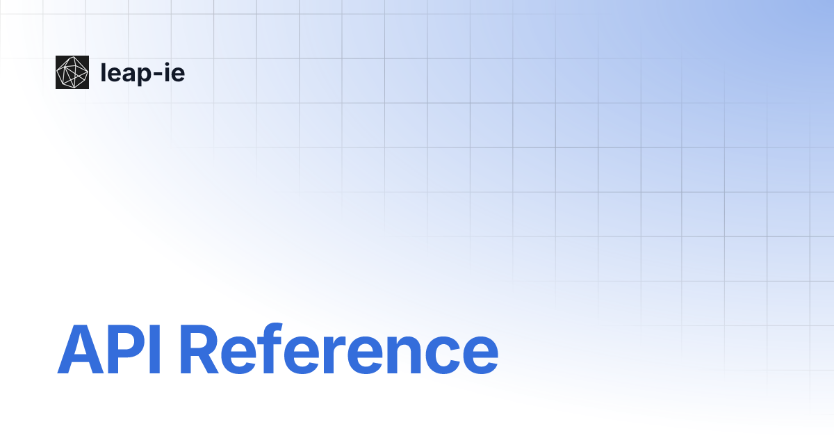 API Reference | leap-ie